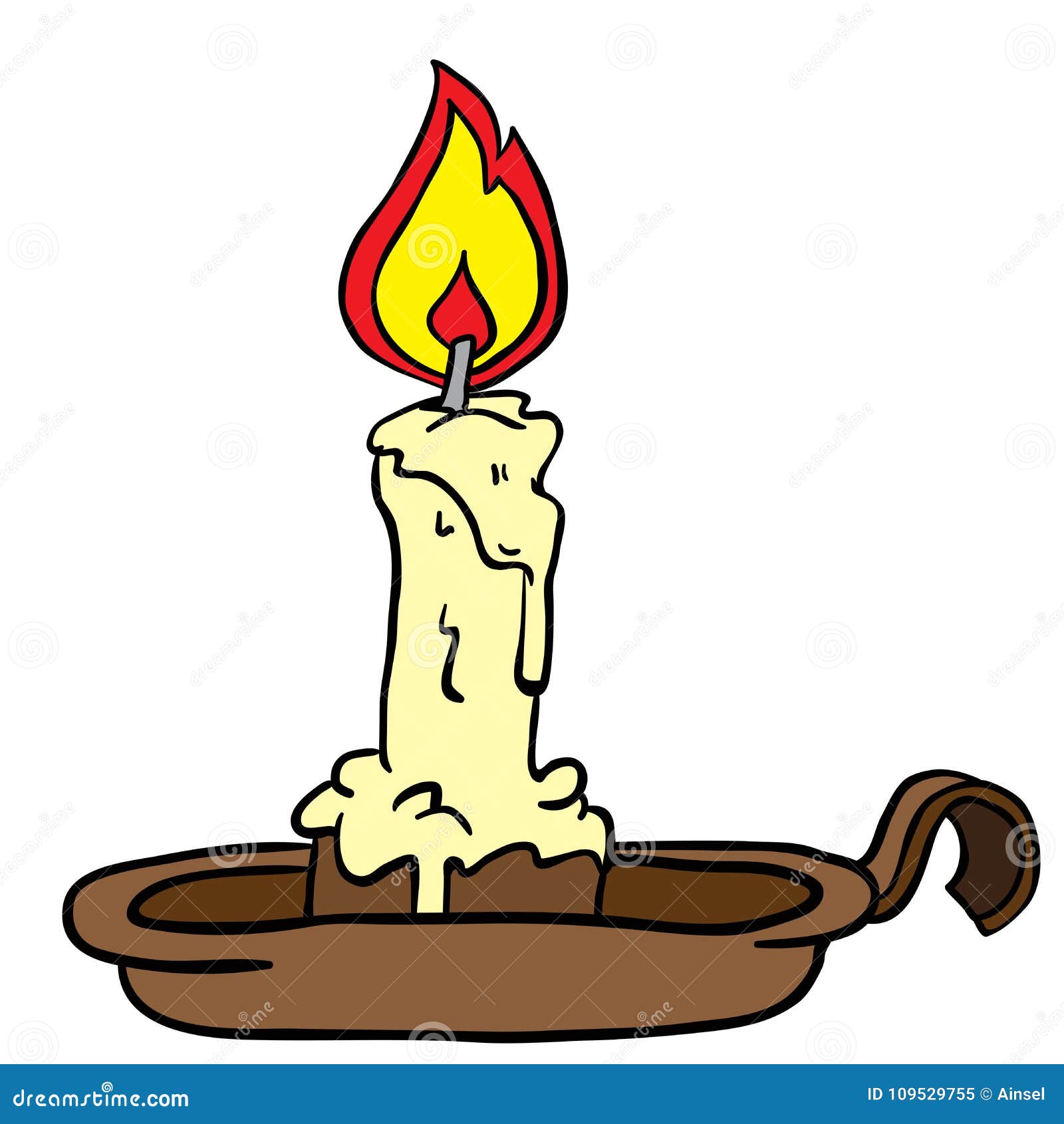 Candle stock illustration. Illustration of flame, candle - 109529755