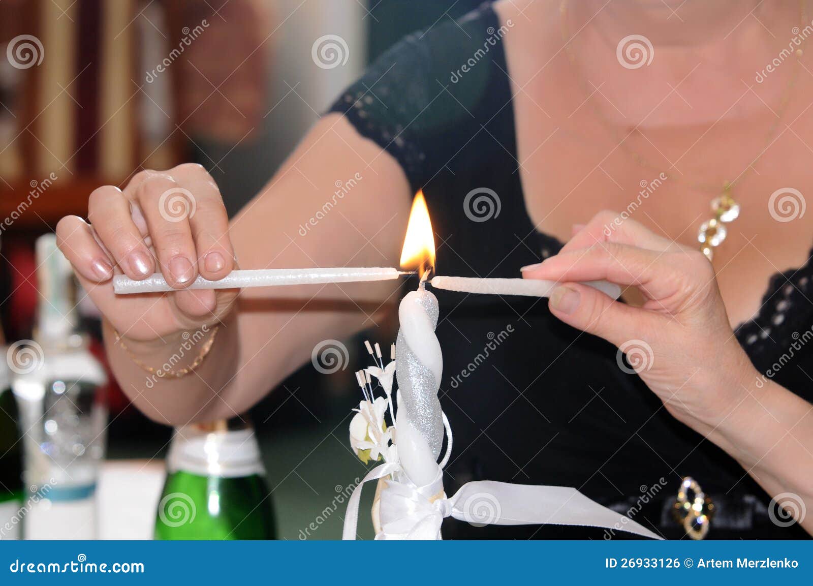 Candle Ceremony stock photo. Image of happy, dress, bride - 26933126