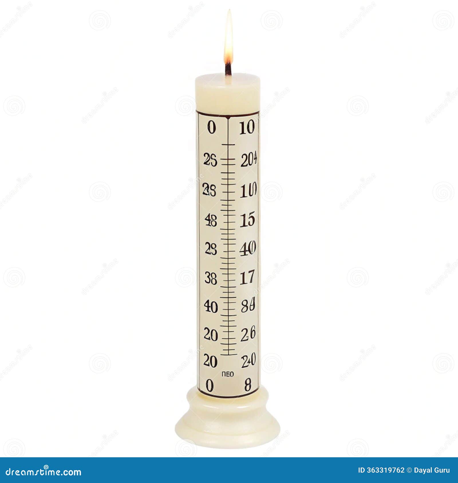 Candle Clock Isolated on White Background Stock Illustration ...