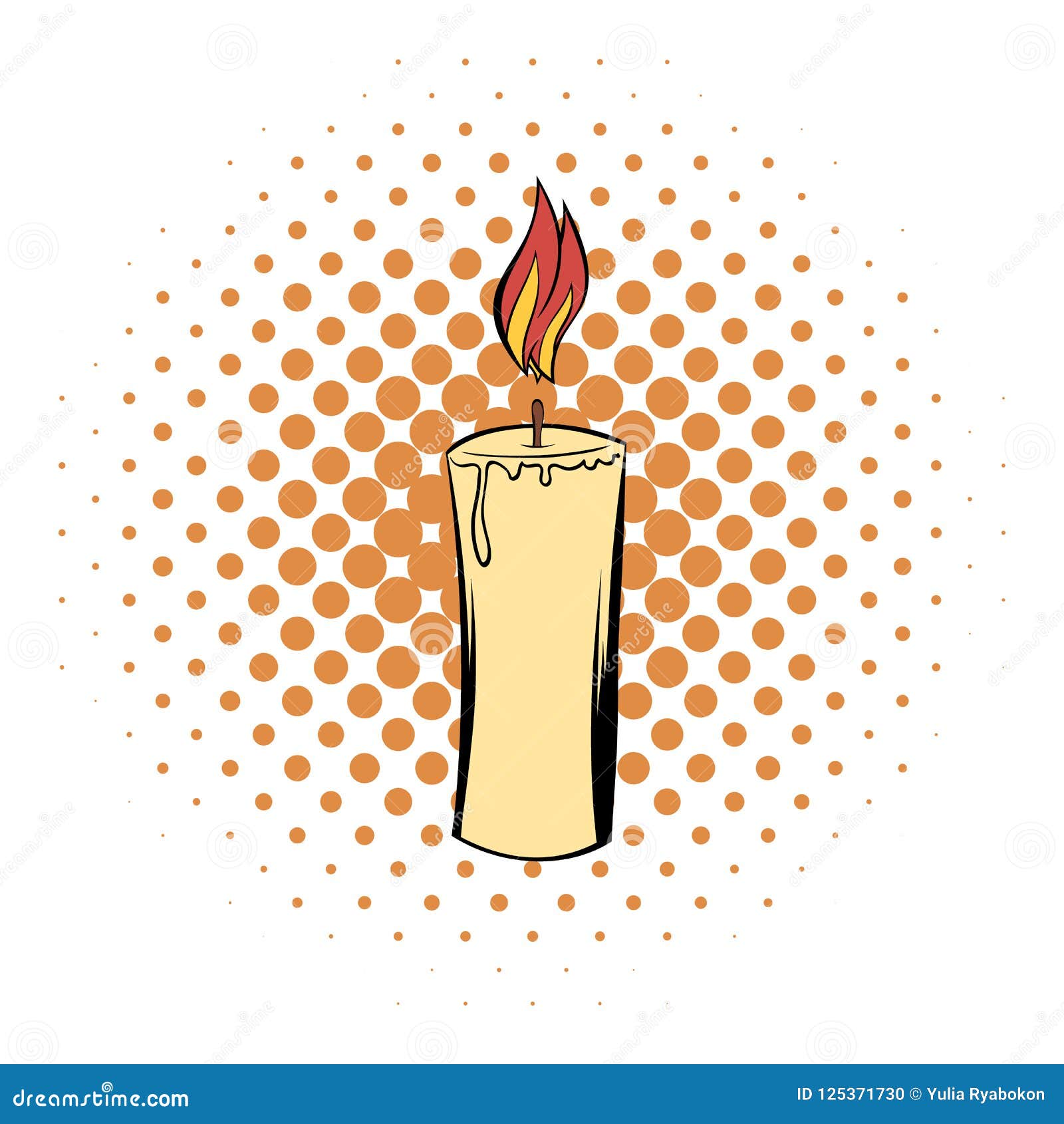 Candle comics icon stock illustration. Illustration of candle - 125371730