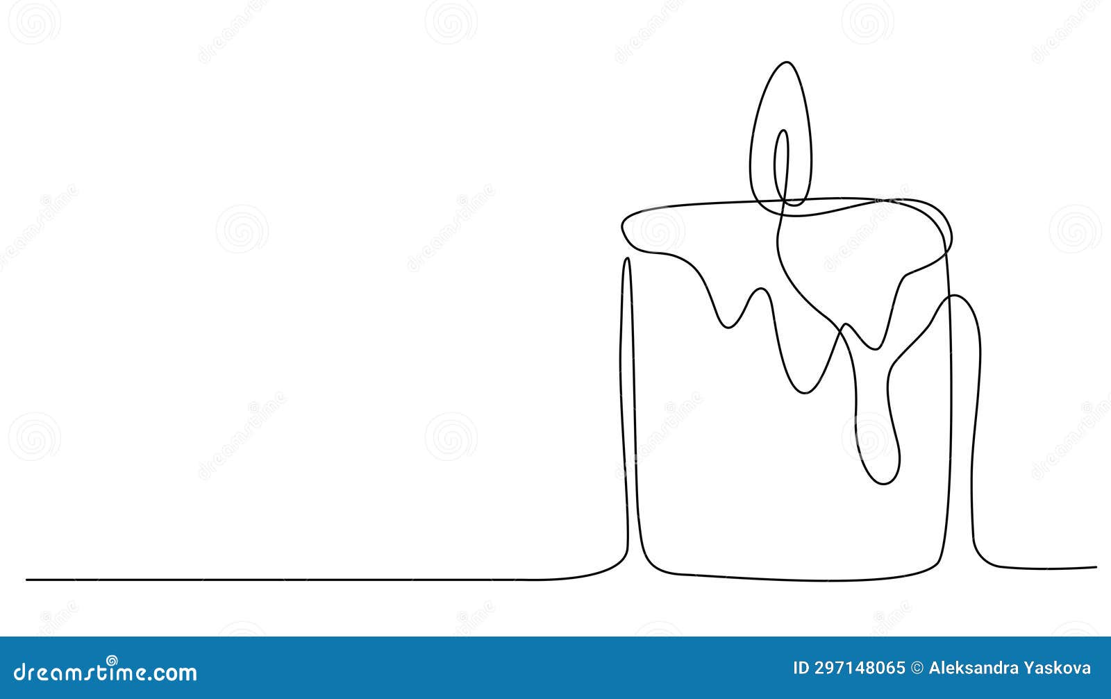 Candle Continuous One Line Drawing Art. Vector Illustration Stock ...