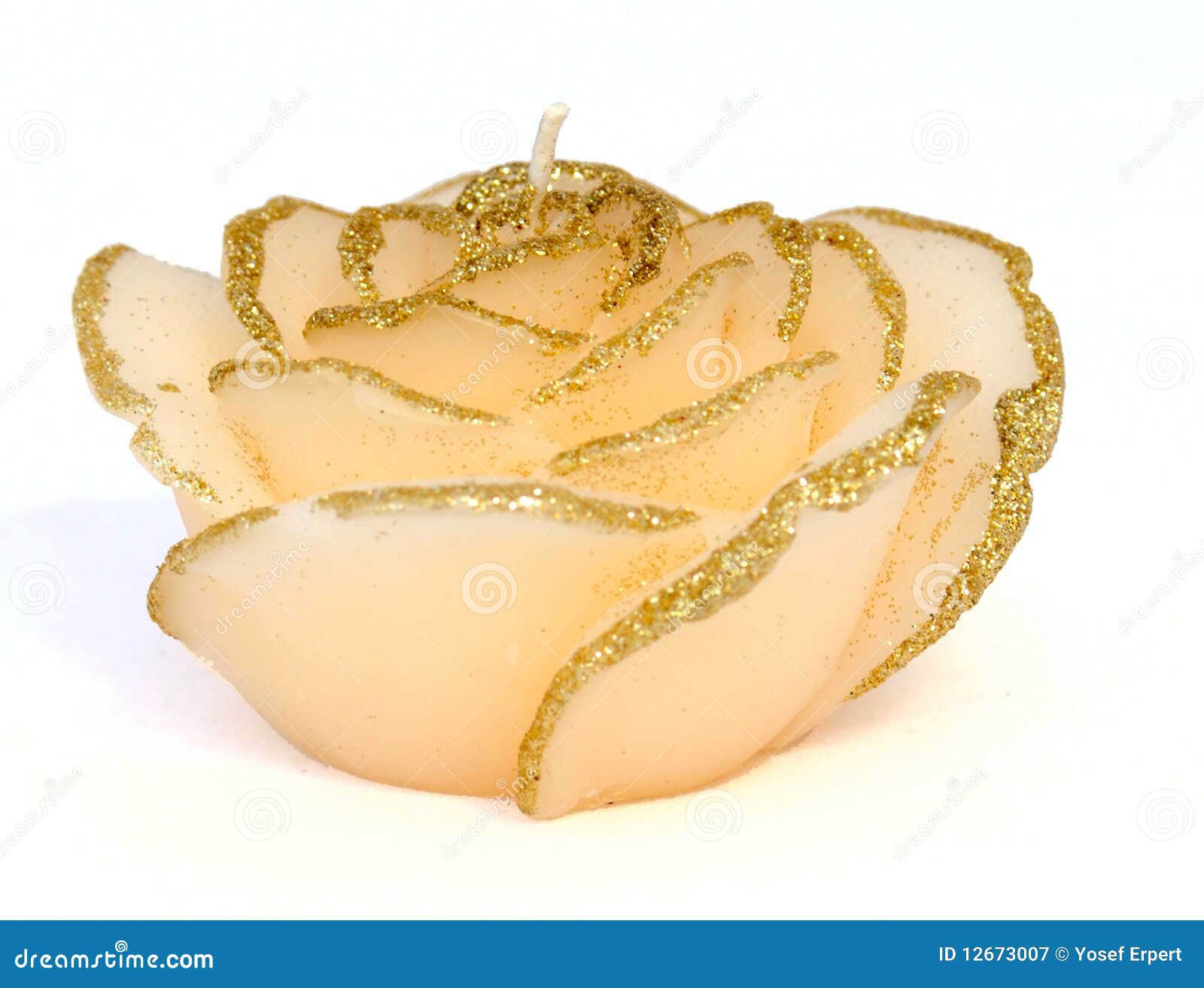 Candle Decorative in Form Bud Rose Stock Image - Image of wick, rose ...