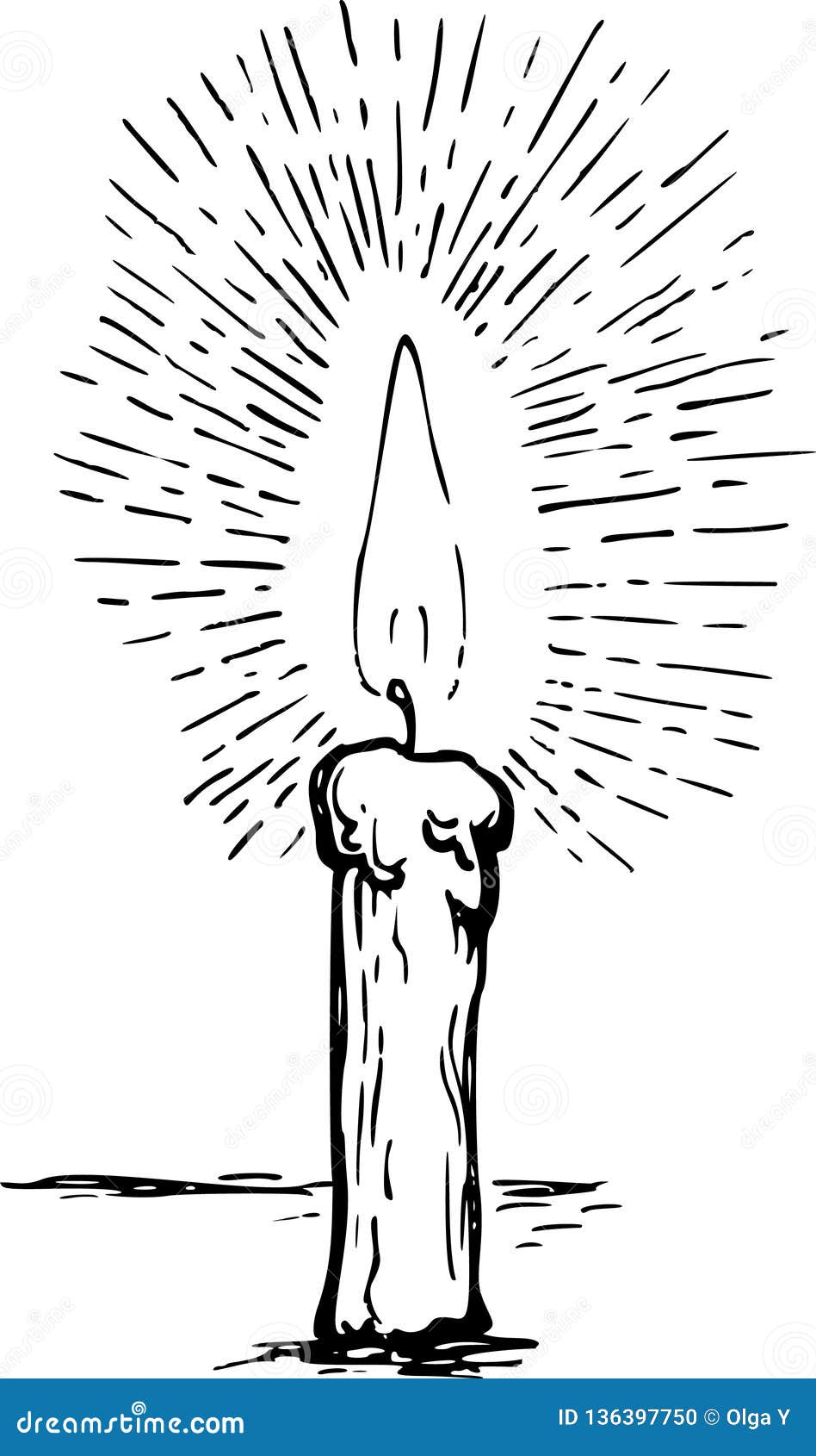 Candle Design. Hand Drawn Illustration Stock Illustration ...