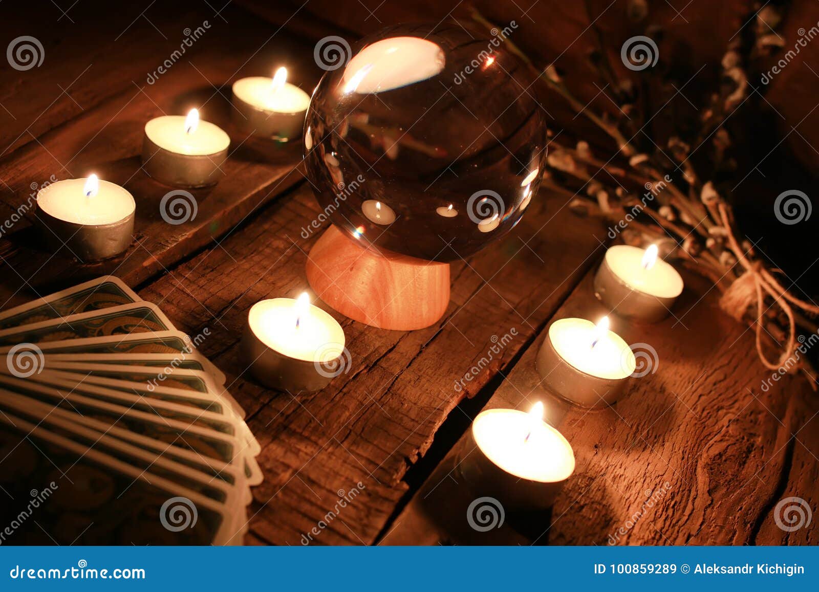 Candle Divination Tarot Cards Stock Image - Image of fortune, magic ...