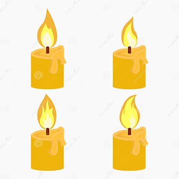 Candle with fire animation stock vector. Illustration of light - 87491877