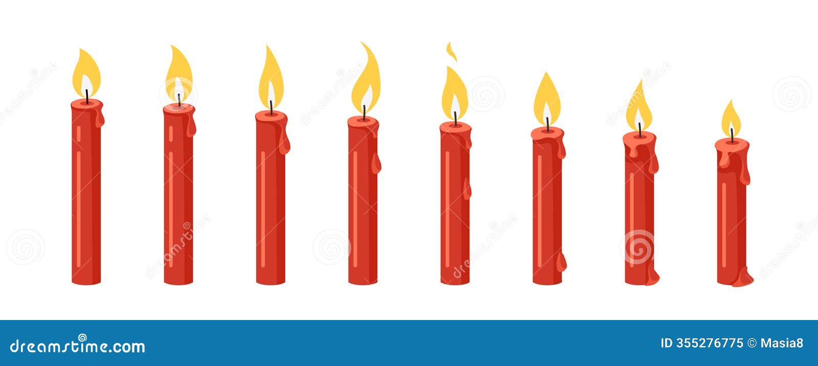 Candle Flame Animation, Vector Cartoon Sequence Stock Illustration ...