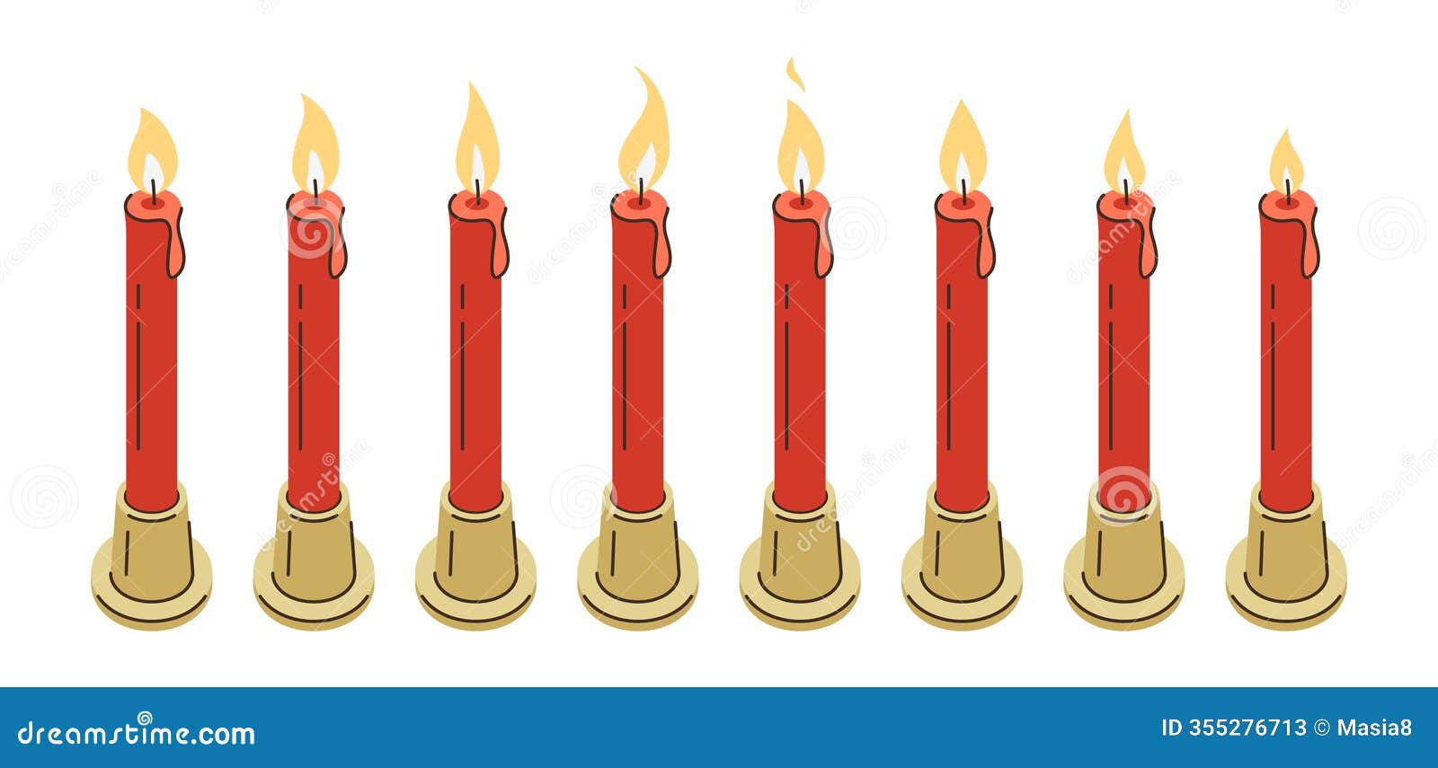 Candle Flame Animation, Vector Doodle Sequence Stock Illustration ...