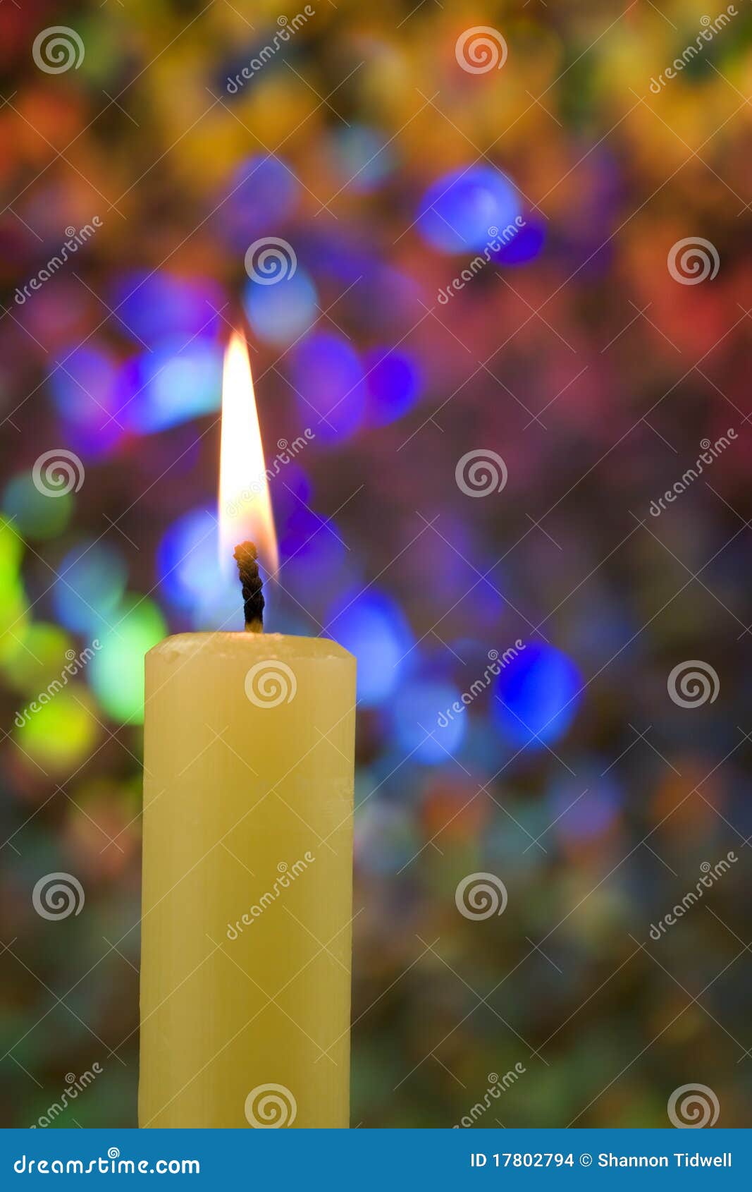 Candle Flame with Colorful Background Stock Photo - Image of copyspace ...