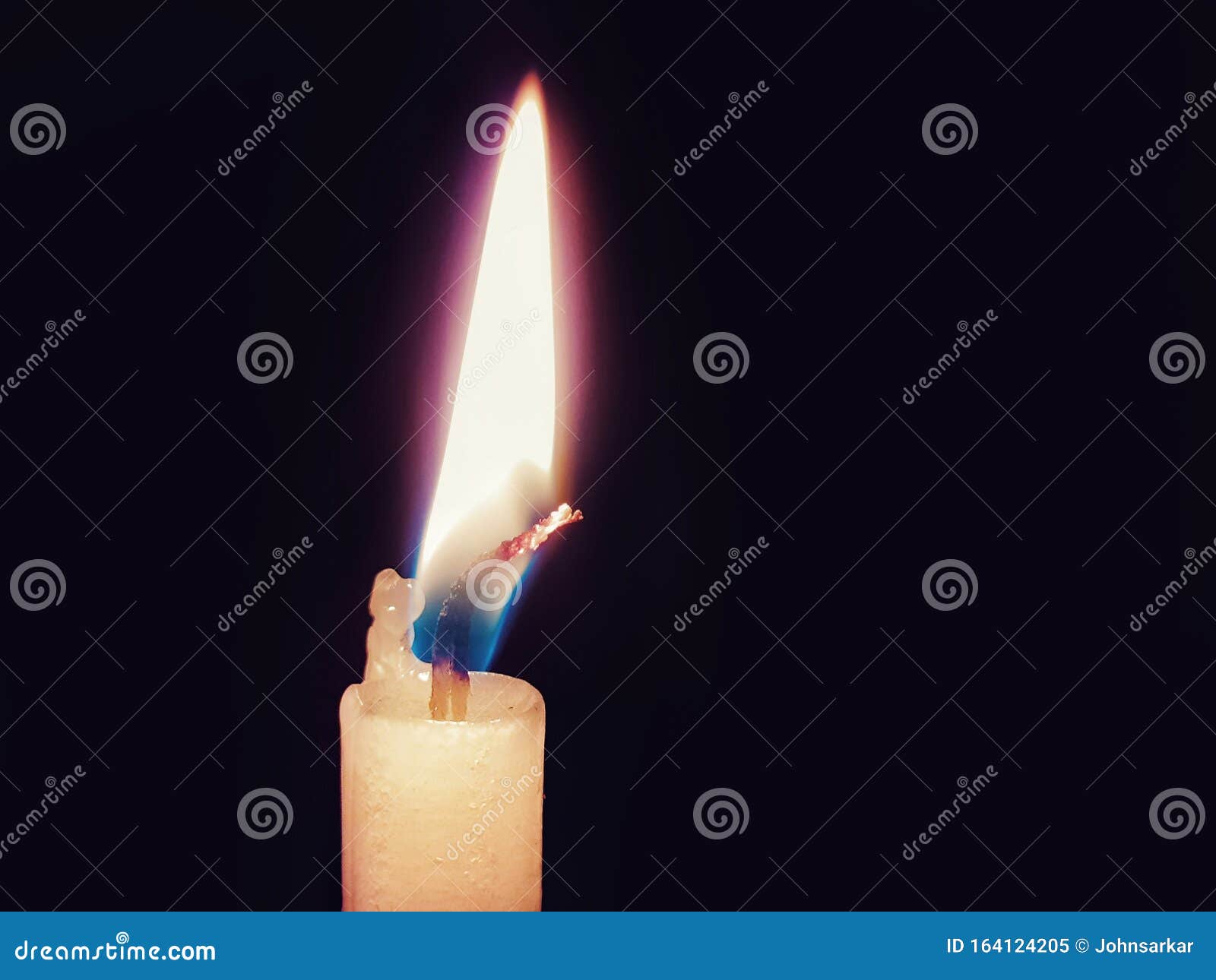 Candle Flame on Dark Background Stock Image - Image of flame ...