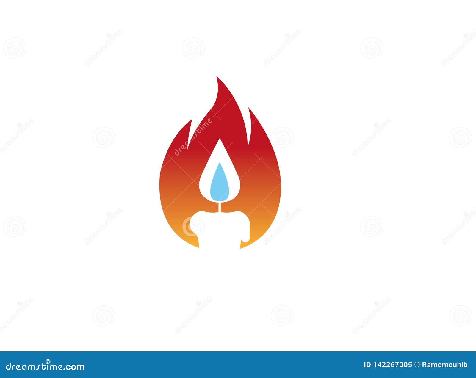 Candle in a Flame of Fire for Logo Design Illustration Stock ...