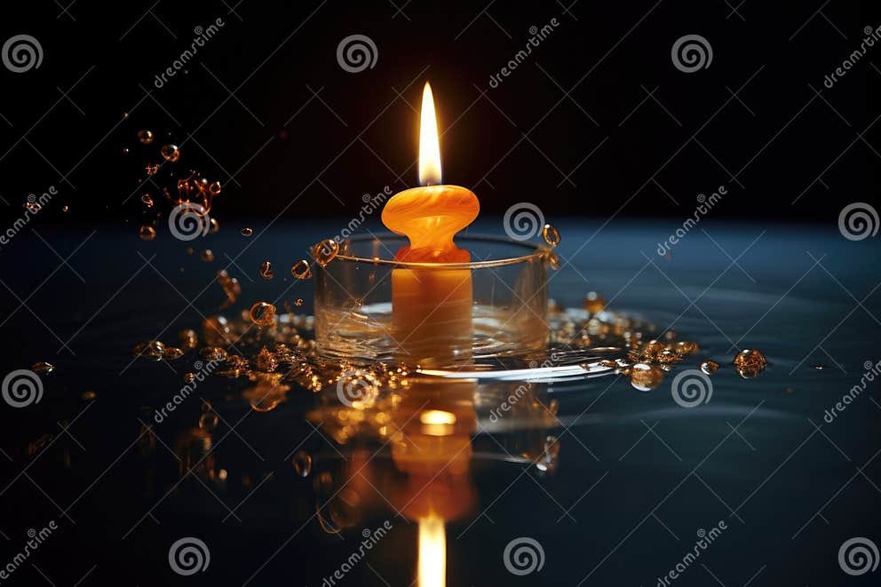 Candle Flame Interacting with Floating Objects in Zero Gravity Stock ...