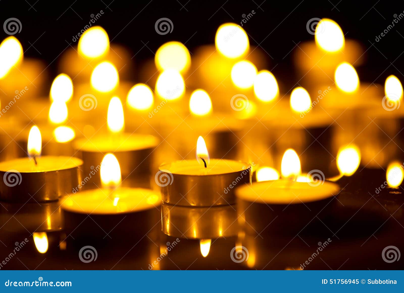 Candle Flame Closeup On A Dark Background. Candle Light Border Design ...
