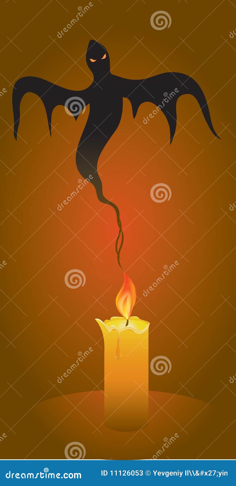 Candle and ghost stock vector. Illustration of color - 11126053