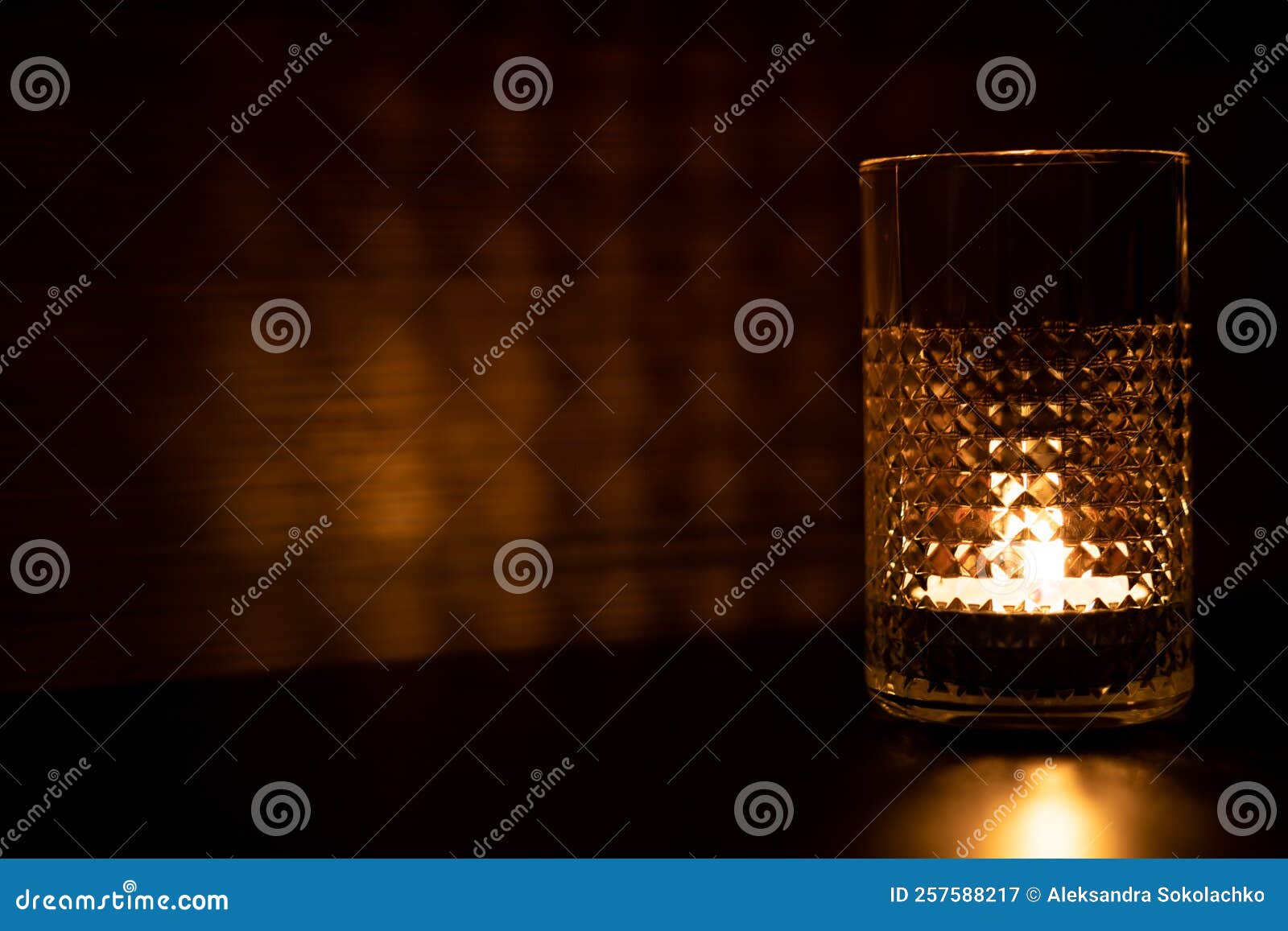 Candle in a Glass. Rays of Light are Refracted through the Walls of the ...