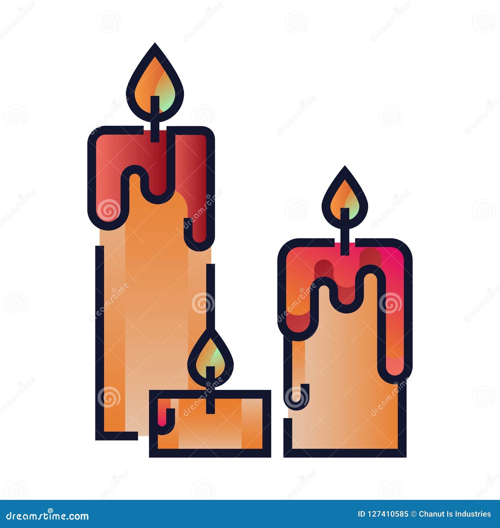 Candle Gradient Illustration Stock Vector - Illustration of illuminated ...
