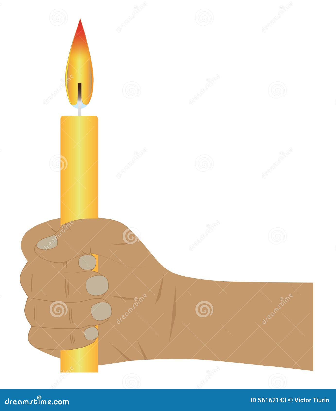 Candle in a Hand. Vector Illustration. Stock Vector - Illustration of ...