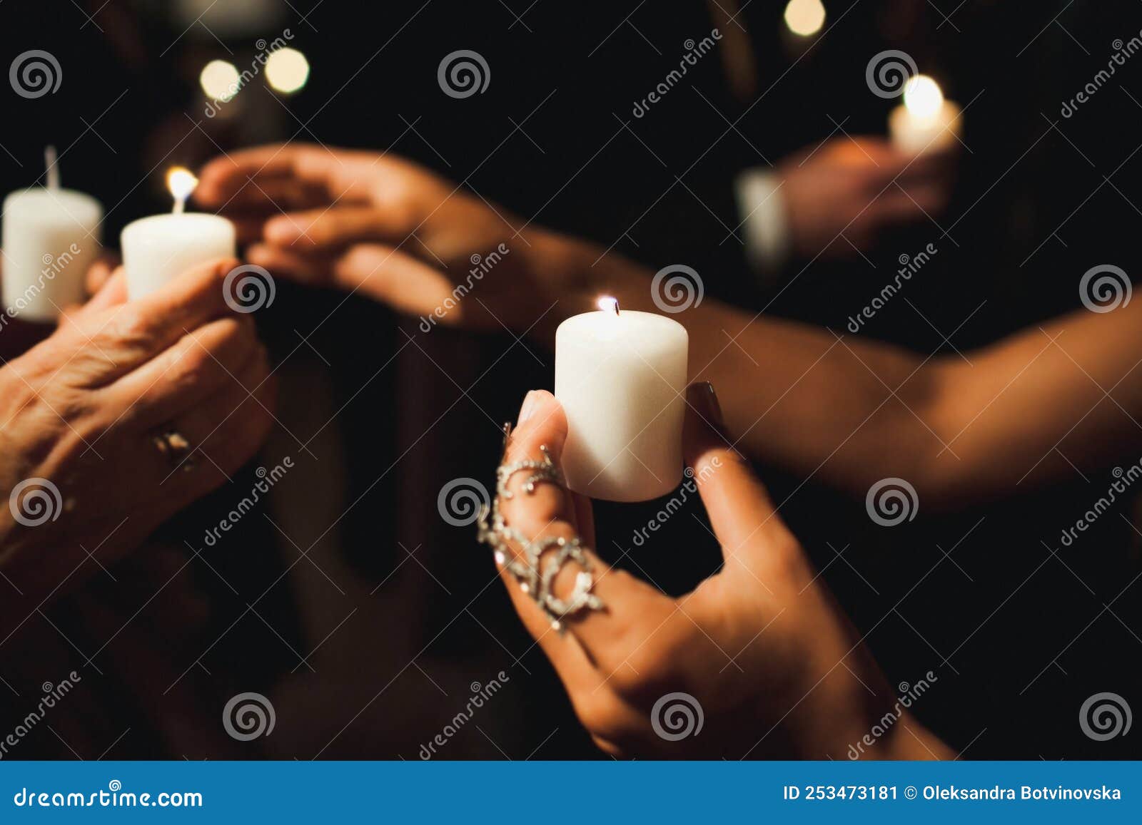 Candle in the Hands of a Guest at a Wedding Ceremony Stock Image ...