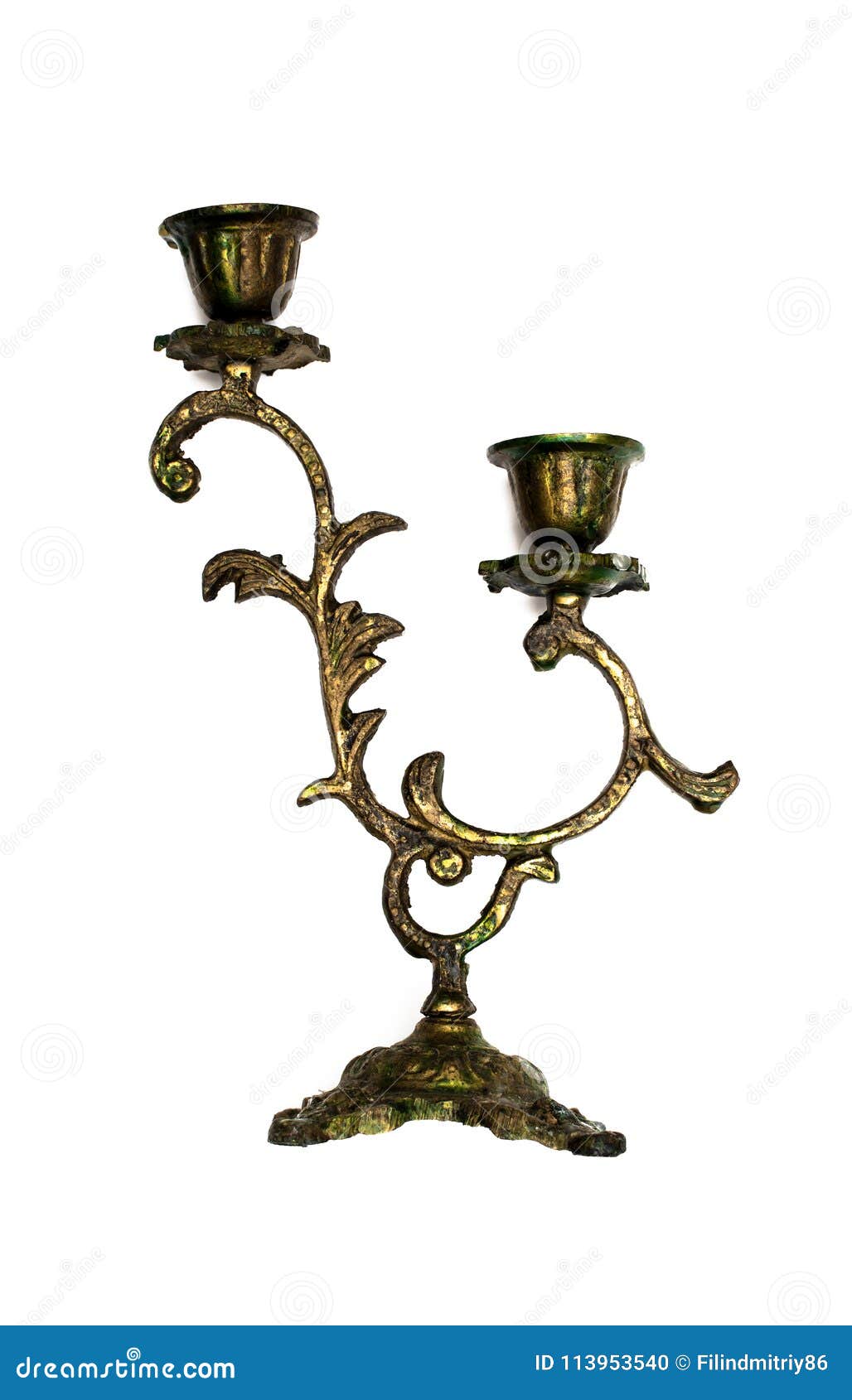 Two Candles Candlestick Isolated. Stock Photo - Image of candelabrum ...