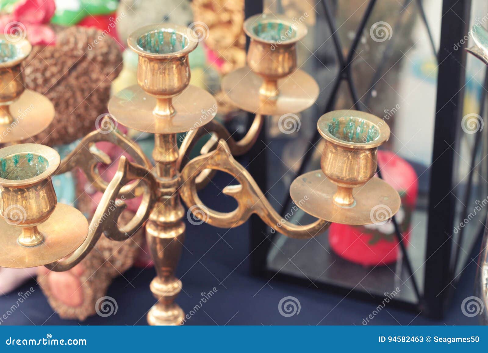 Candle Holder in Vintage Style. Stock Image - Image of silver, style ...