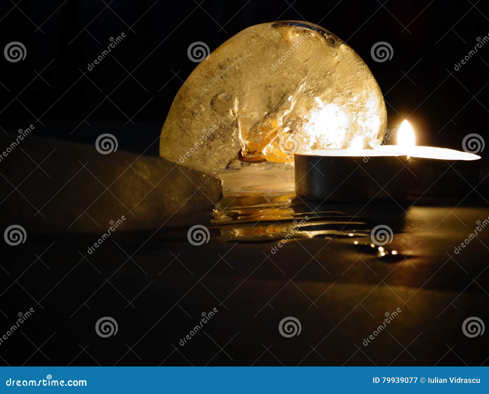 Candle and ice stock image. Image of fire, last, night - 79939077