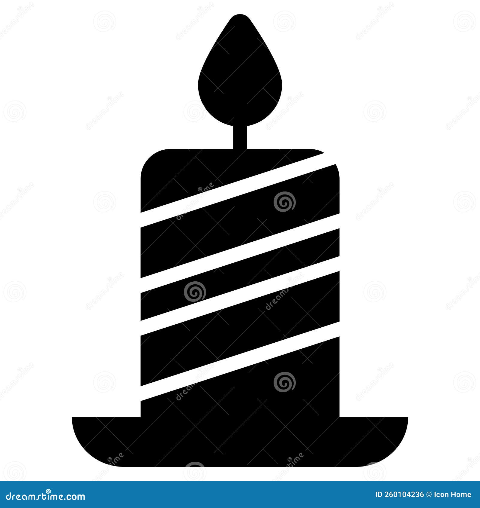 Candle icon, black icon stock vector. Illustration of birthday - 260104236
