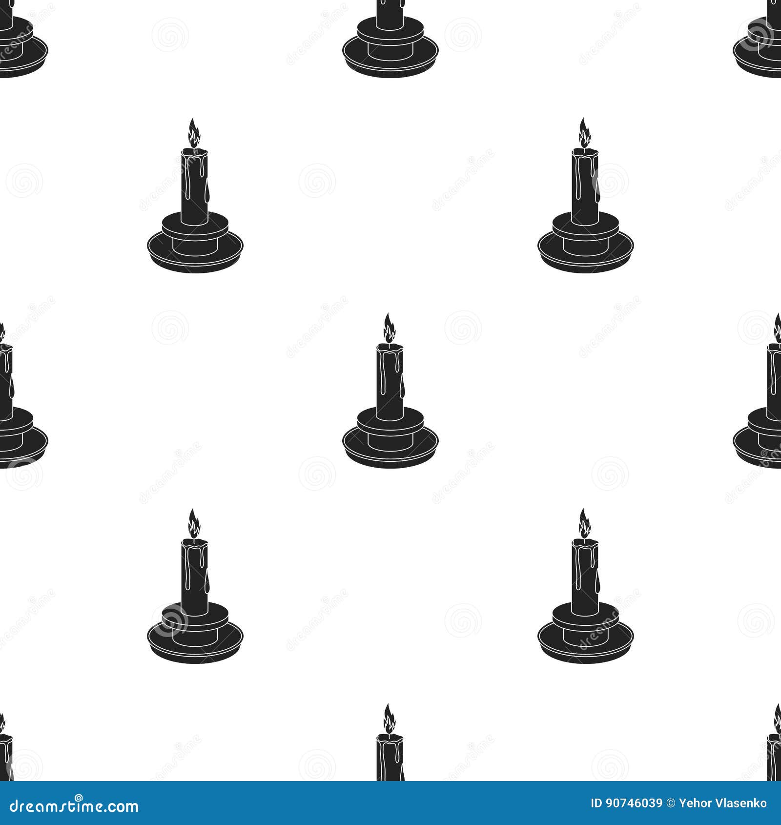 Candle Icon in Black Style Isolated on White Background. Light Source ...