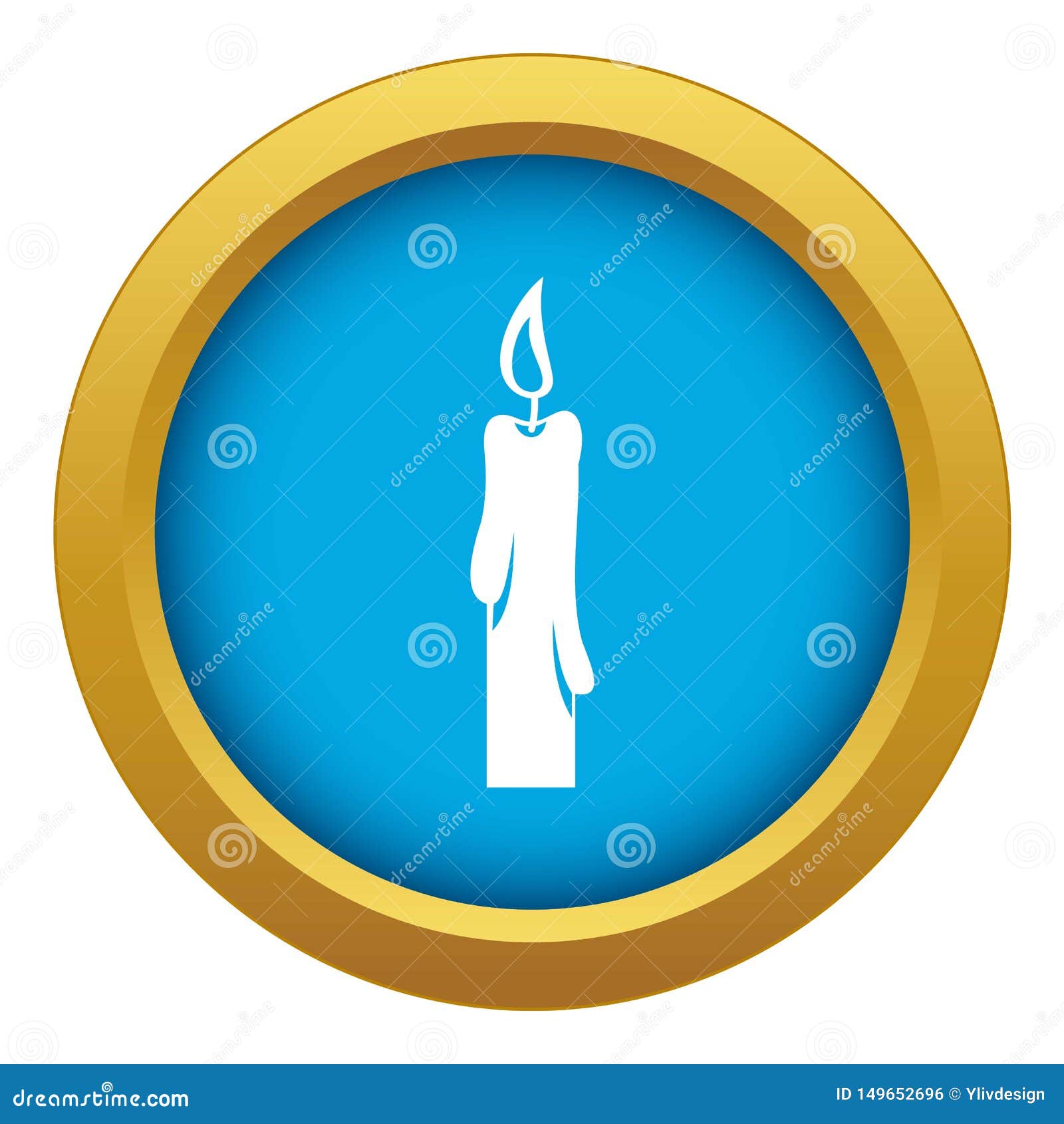 Candle Icon Blue Vector Isolated Stock Vector - Illustration of bright ...