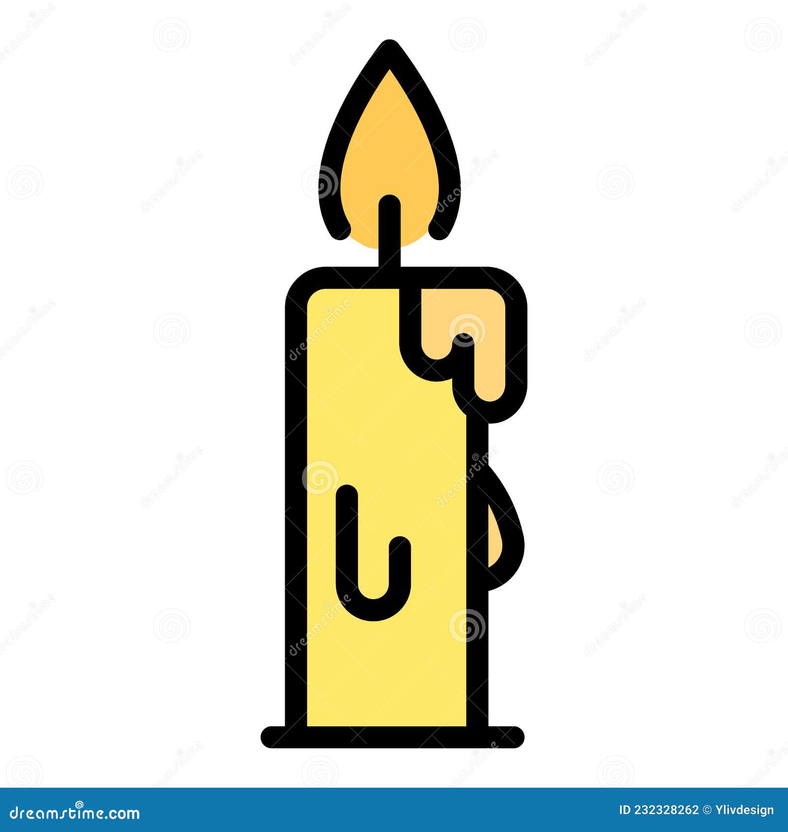 Candle Icon Color Outline Vector Stock Vector - Illustration of candle ...