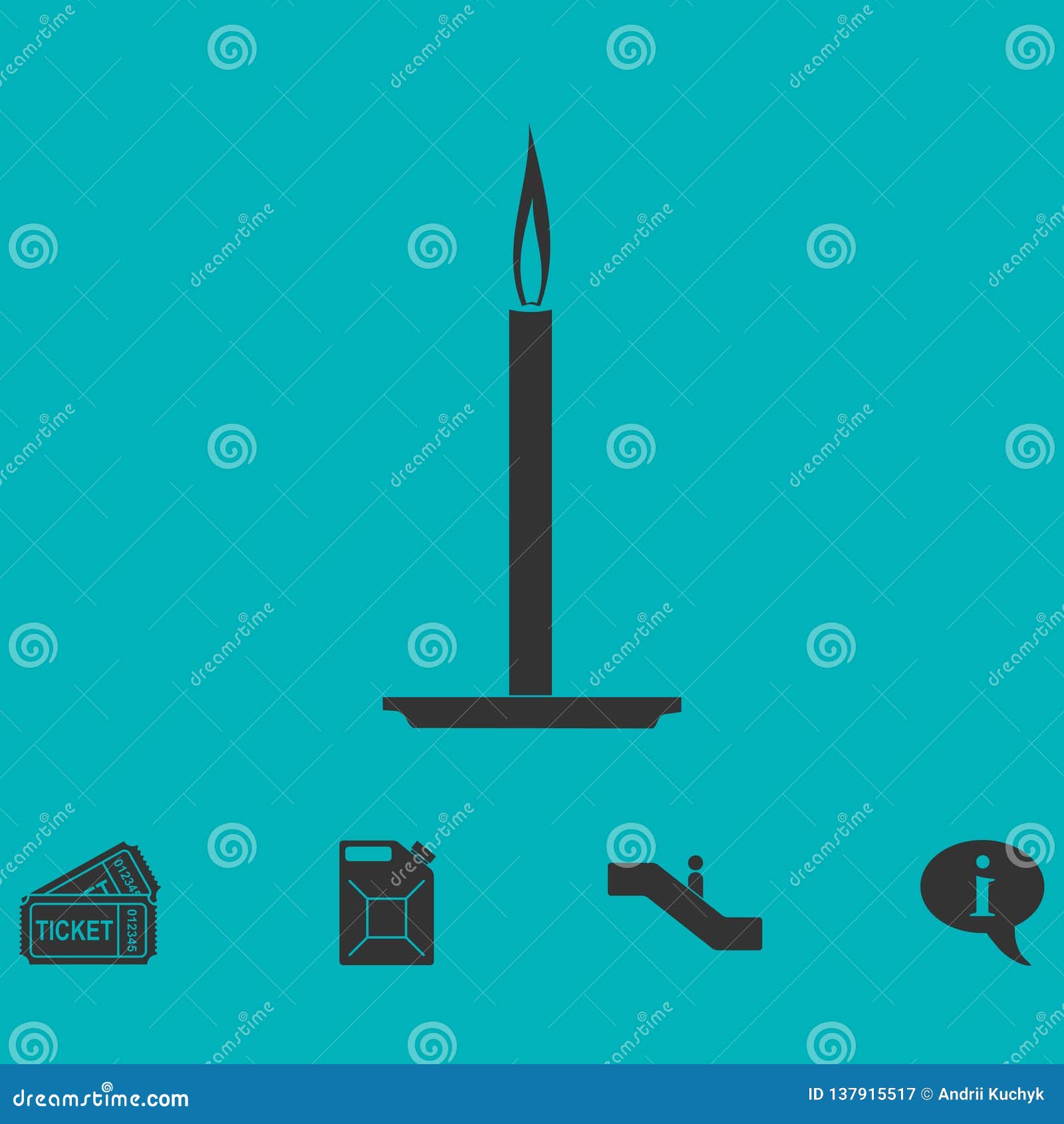 Candle icon flat stock vector. Illustration of advent - 137915517
