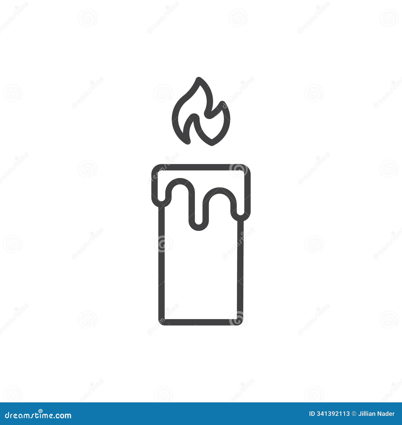Candle Icon, Paraffin Decoration, Flat Minimal Candlelight Symbol ...