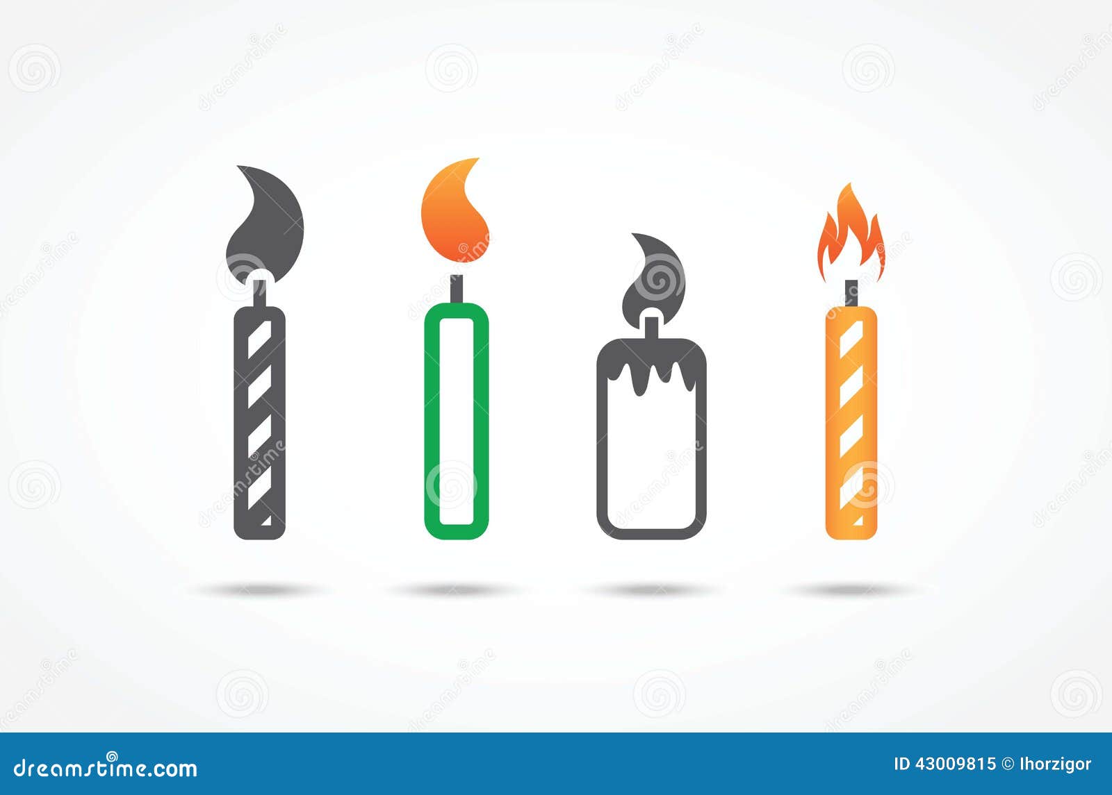 Candle icons stock vector. Illustration of glow, shiny - 43009815