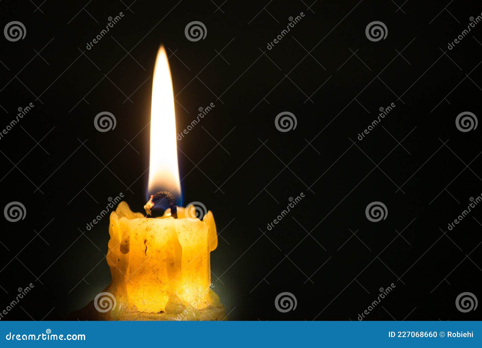 Portrait of a Burning Candle in the Dark Background Stock Photo - Image ...
