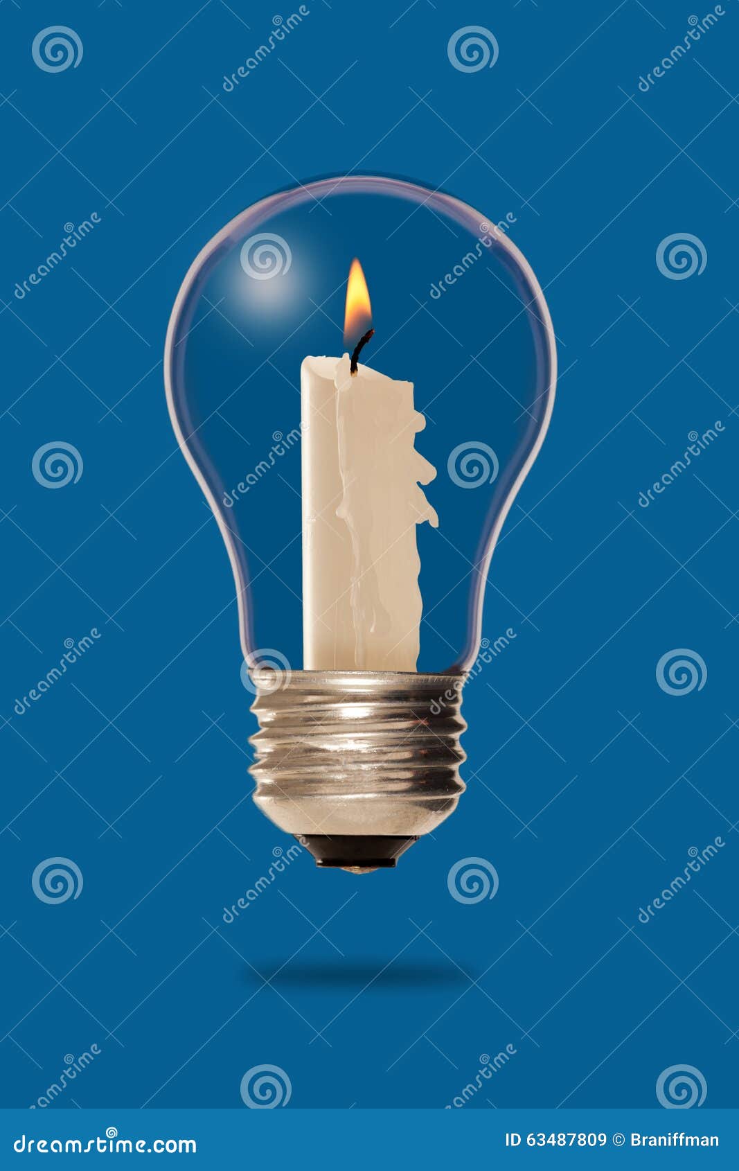 Candle inside a light bulb stock image. Image of burn - 63487809