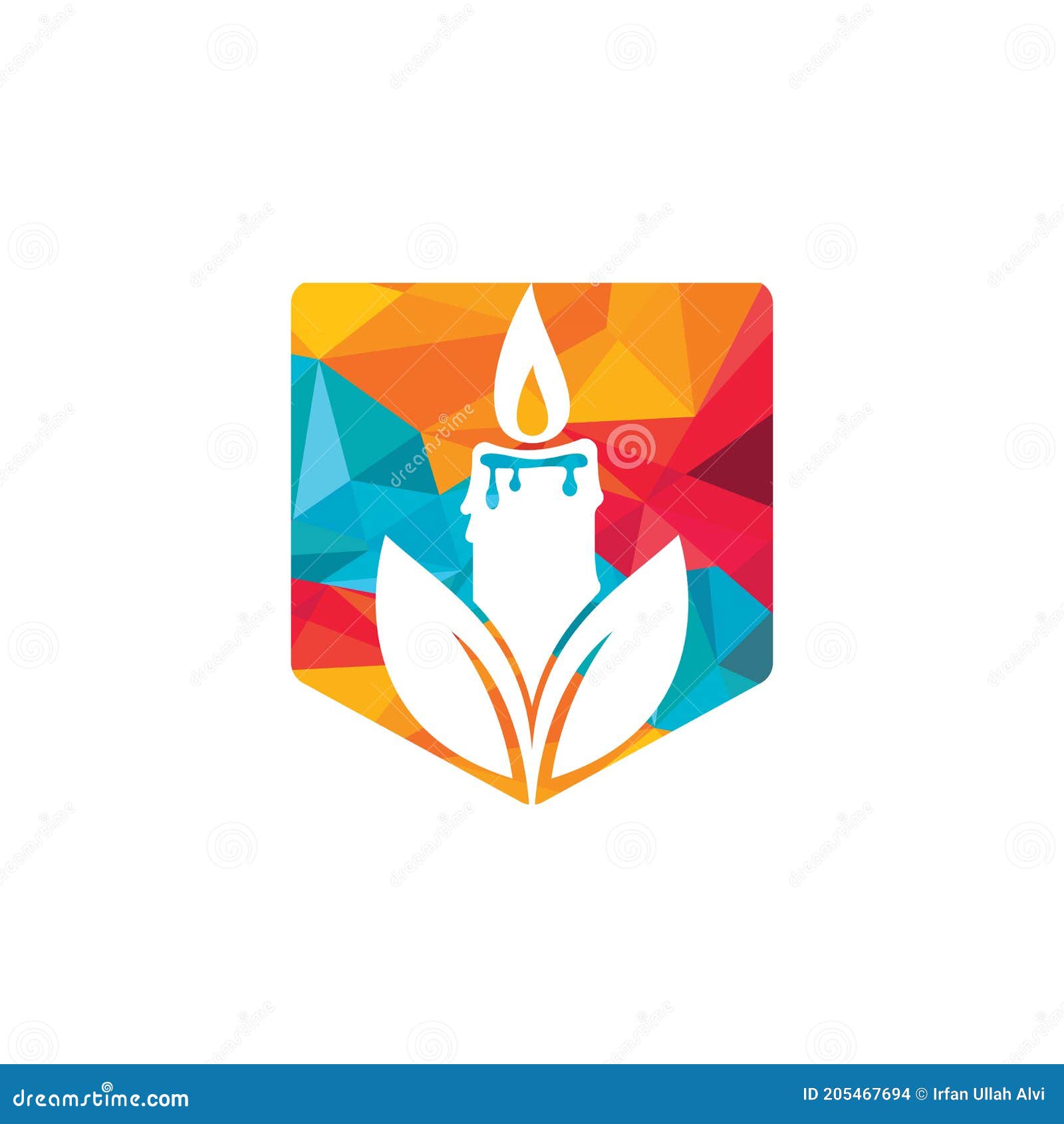 Candle Leaf Vector Logo Design Template. Stock Vector - Illustration of ...