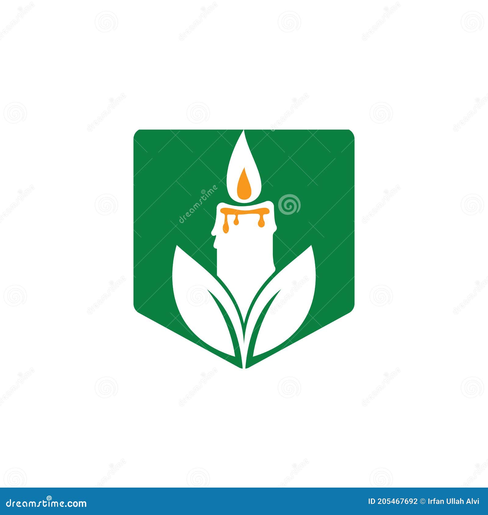 Candle Leaf Vector Logo Design Template. Stock Vector - Illustration of ...