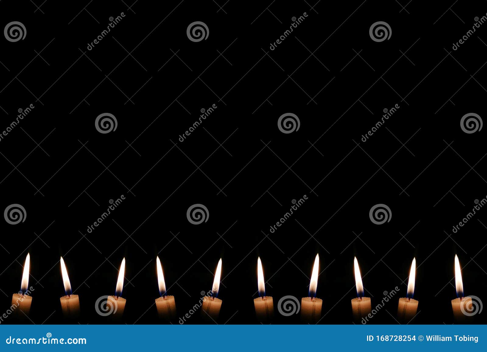 Candle Light on Black Background for Border Frame or Greeting Card ...