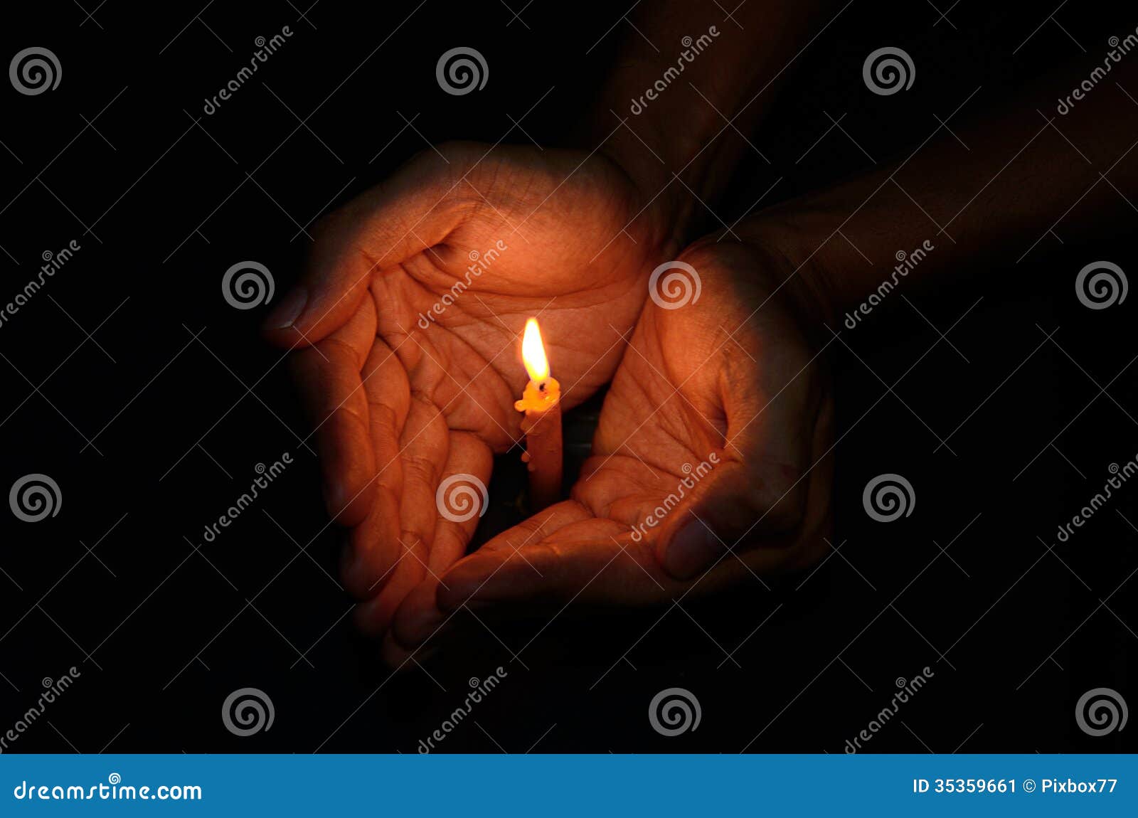 Candle light in hand stock image. Image of faith, ceremony - 35359661