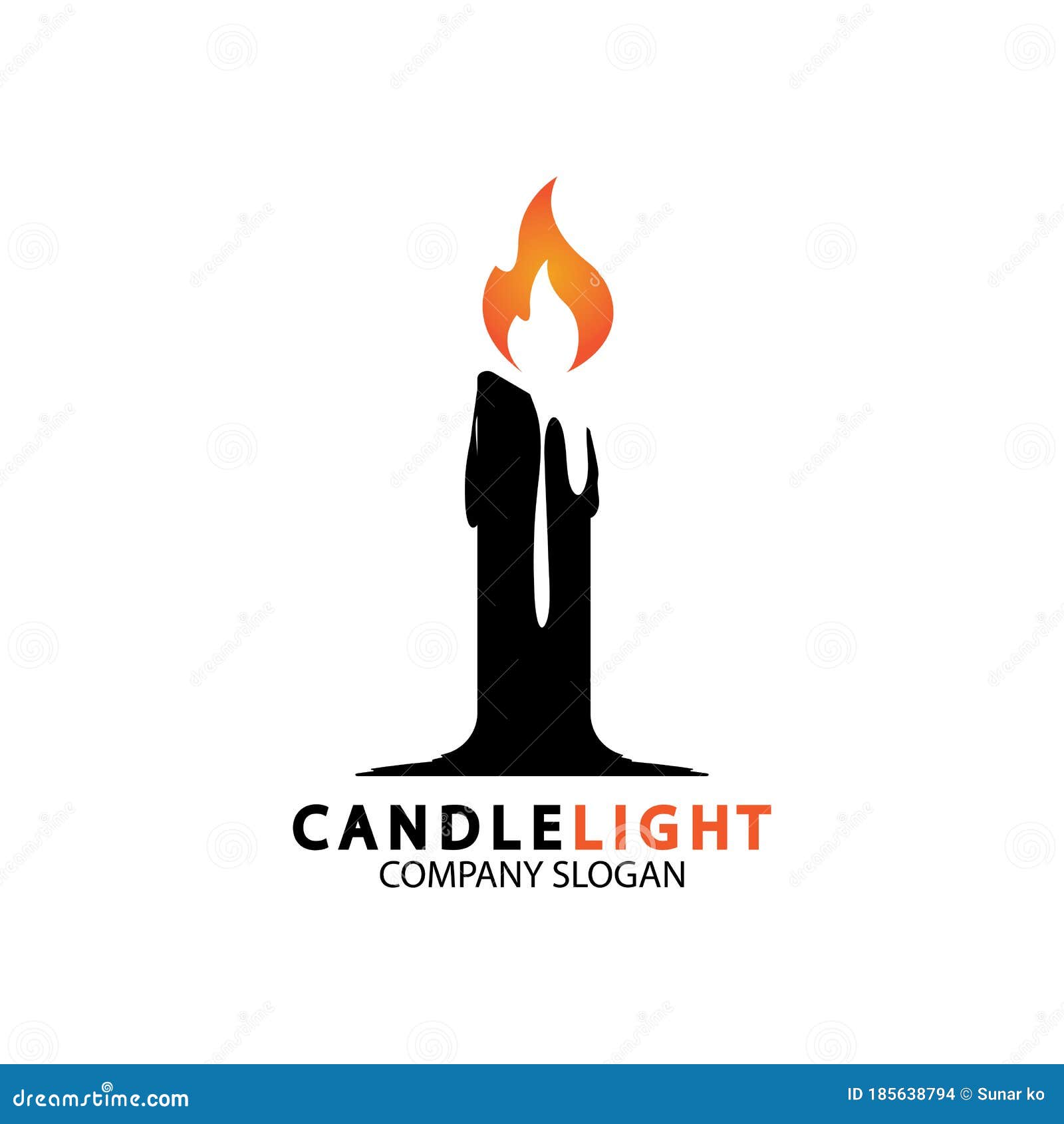 Candle Light Icon Logo Design Vector Template Stock Vector ...