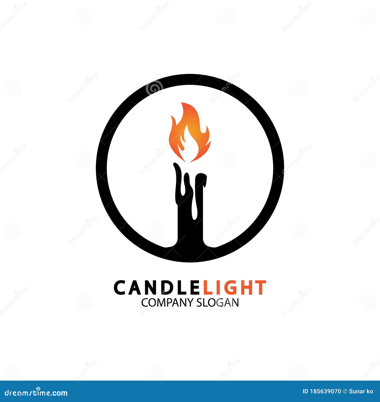 Candle Light Icon Logo Design Vector Template Stock Vector ...