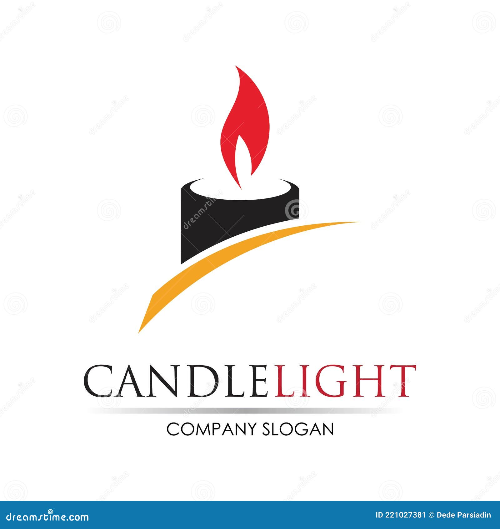 Candle Light Icon Logo Design Vector Template Stock Illustration ...