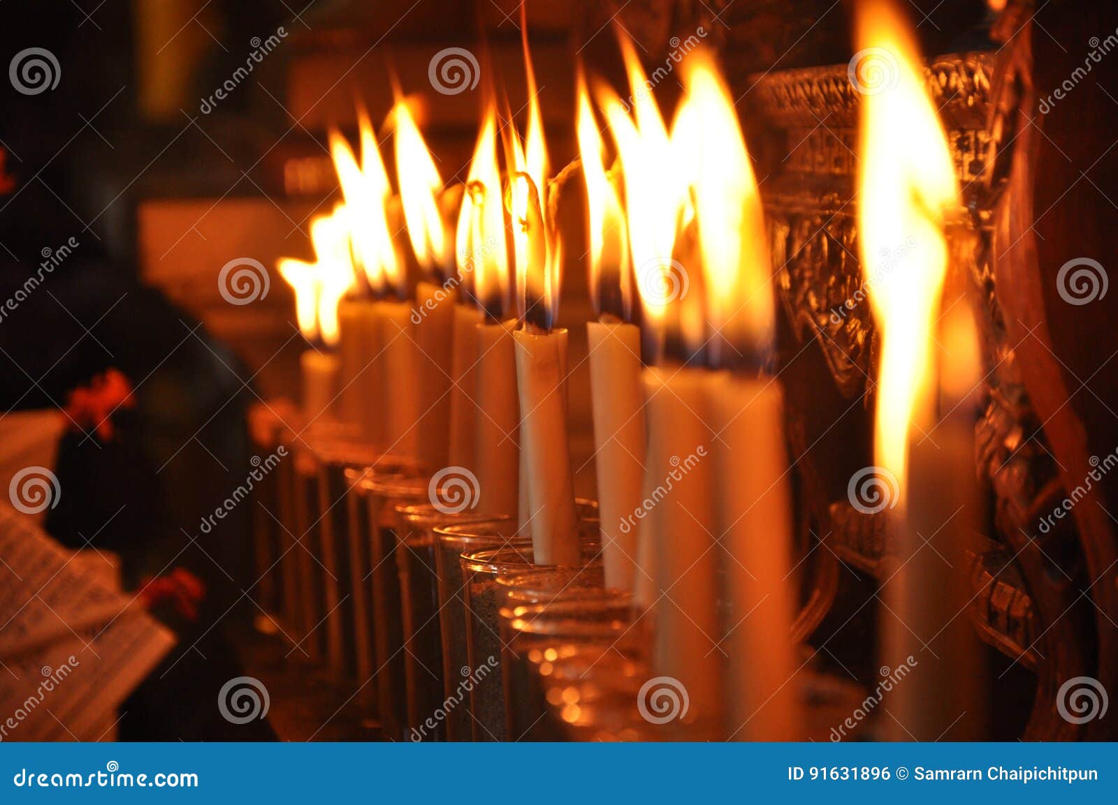 Candle light stock photo. Image of yellow, pray, burning - 91631896
