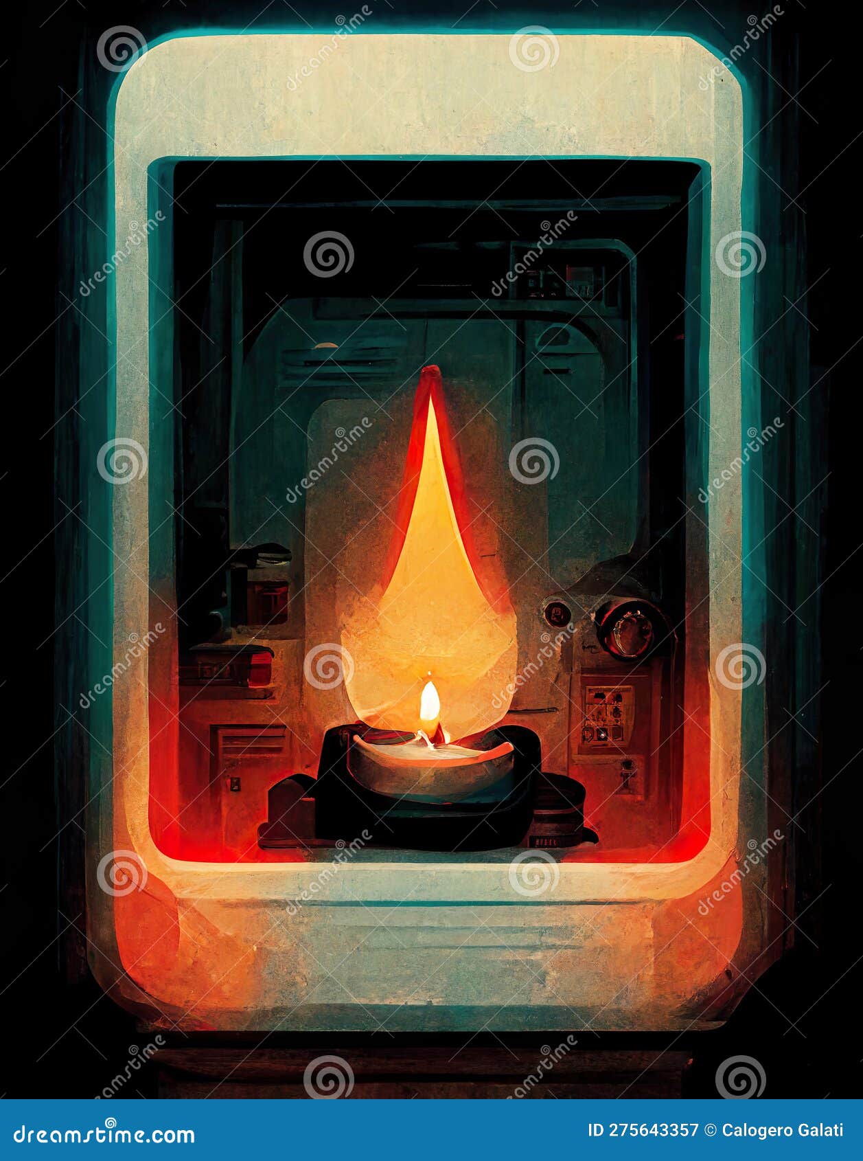 A Candle Light in a Window, Technology Versus Tradition, Analog and ...