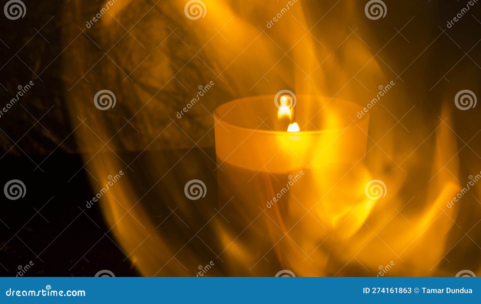 Candle Lights in Fire, Fire Background Stock Image - Image of ...