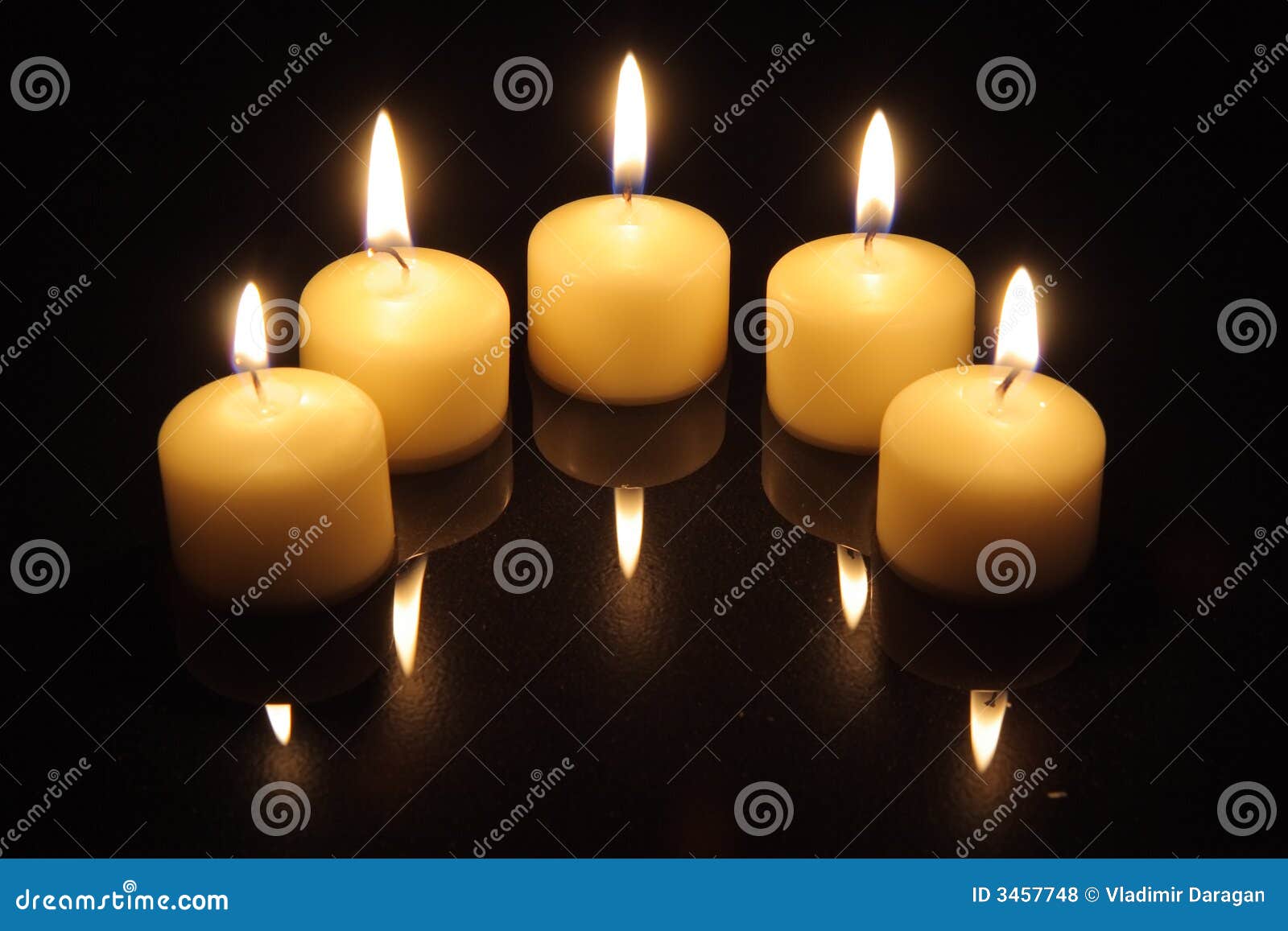 Candle Lights with Reflections Stock Photo - Image of yellow, candle ...