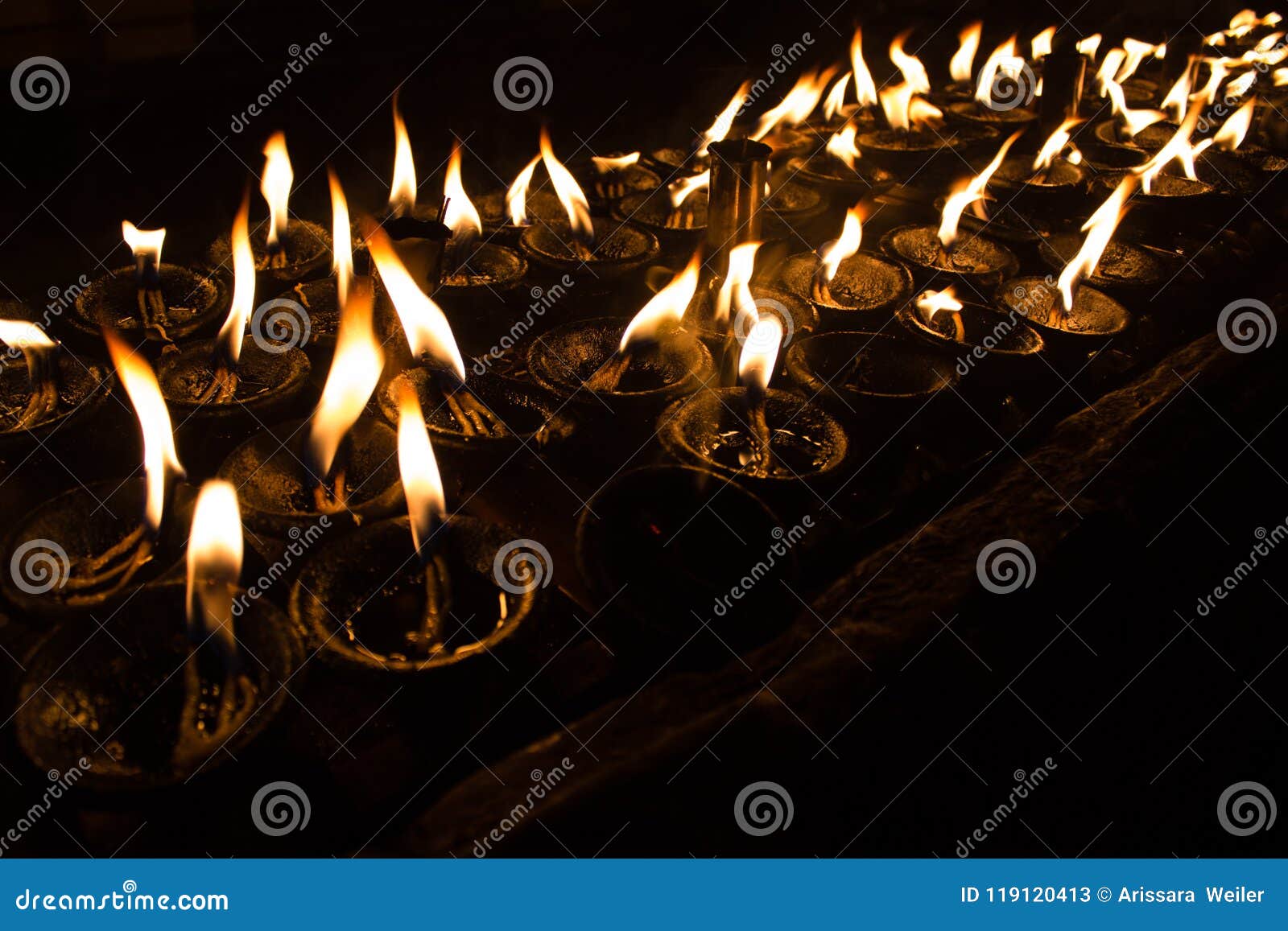 Candle Lights at the Temple Stock Image - Image of tibetan ...