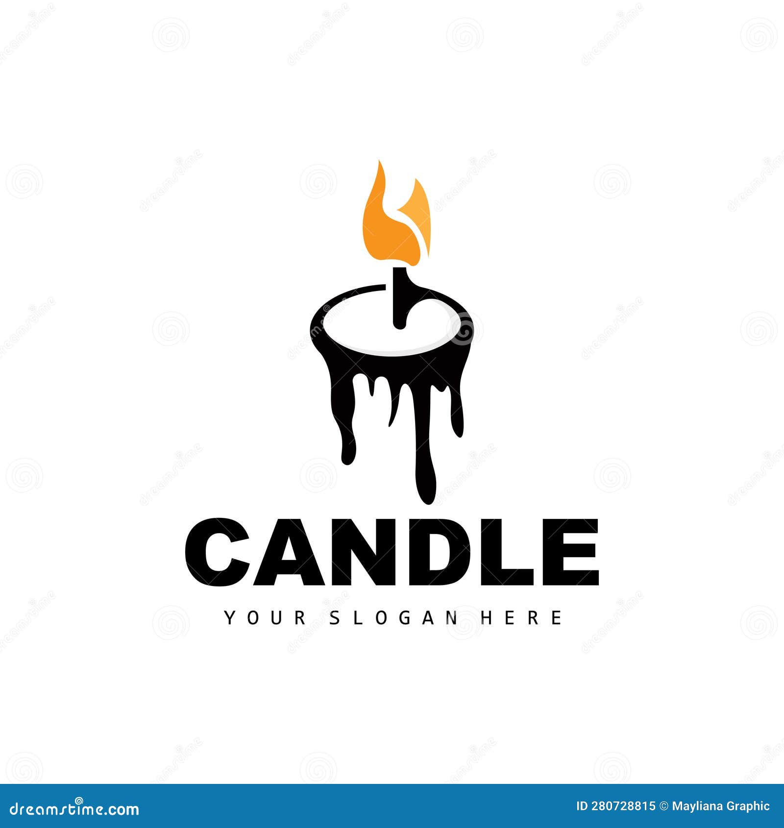 Candle Logo, Elegant Romantic Candle Light Dinner Flame Light Design ...