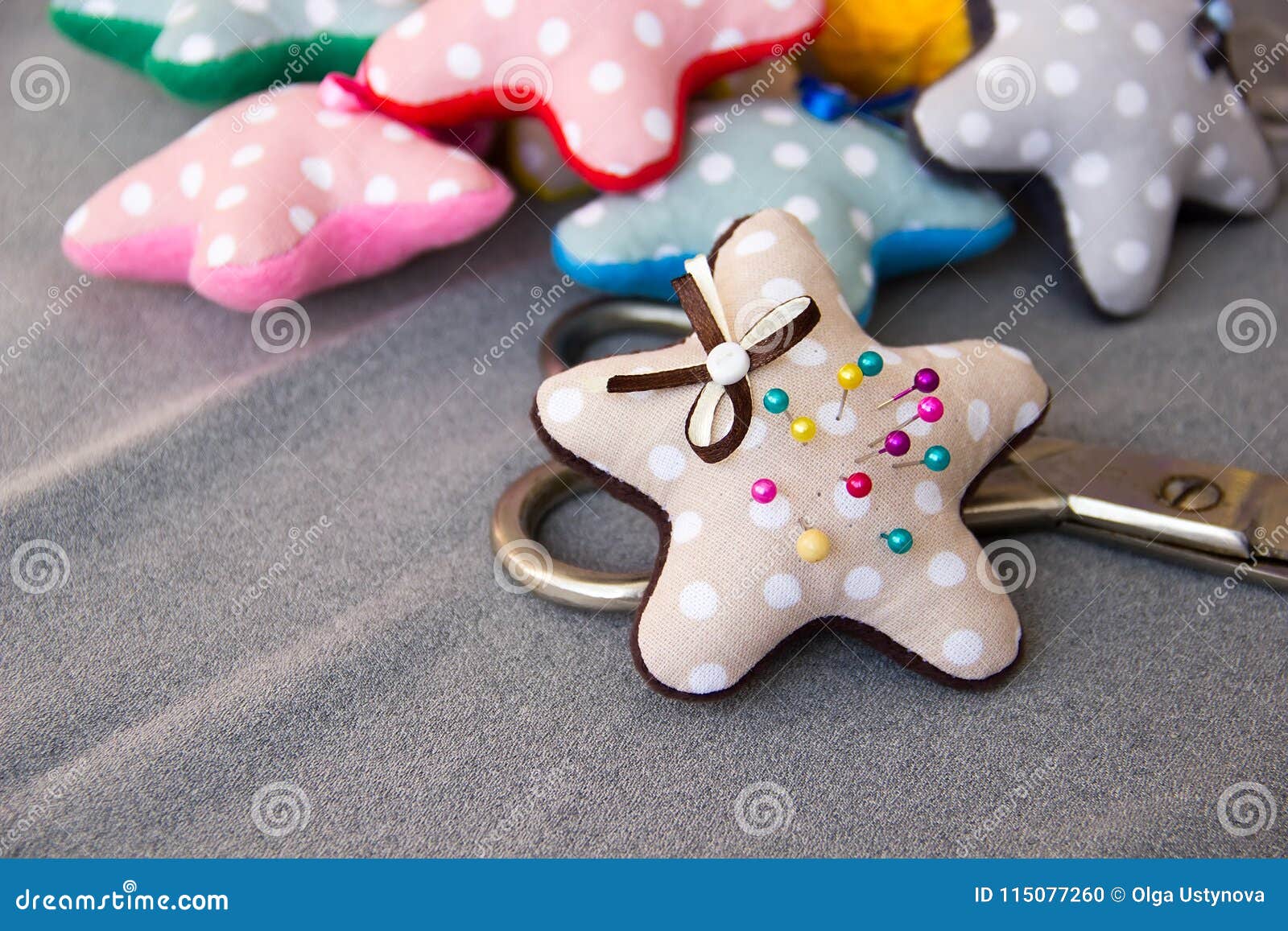 Candle Made of Fabric Handmade with Needles. Stock Photo - Image of ...