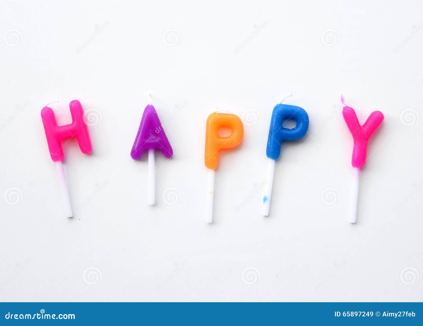 Candle Made Word Happy on White Stock Image - Image of word, happy ...