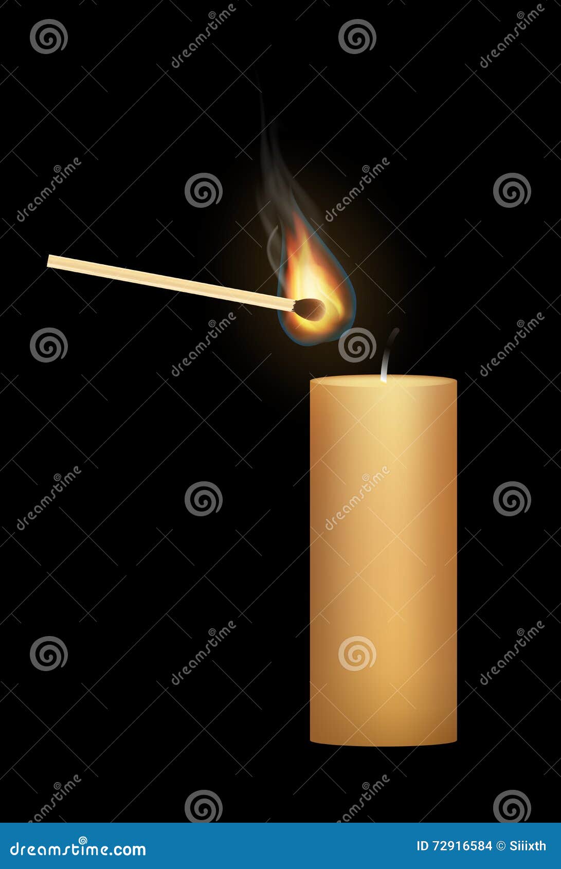 Candle with a match stock vector. Illustration of lantern - 72916584