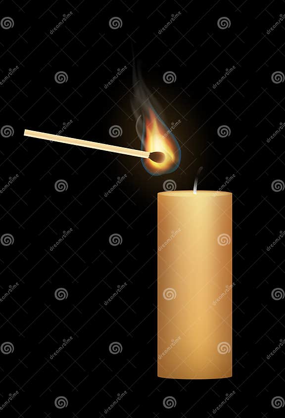 Candle with a match stock vector. Illustration of lantern - 72916584